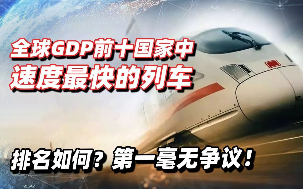 全球GDP前十国家中,速度最快的列车排名如何?第一毫无争议!