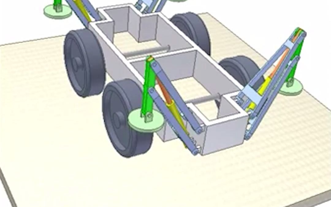 蜘蛛车机构运动仿真UG动画制作三维建模