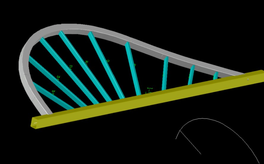 钢结构深化软件 理想3V CAD实体 拱形屋面一键自动拆图