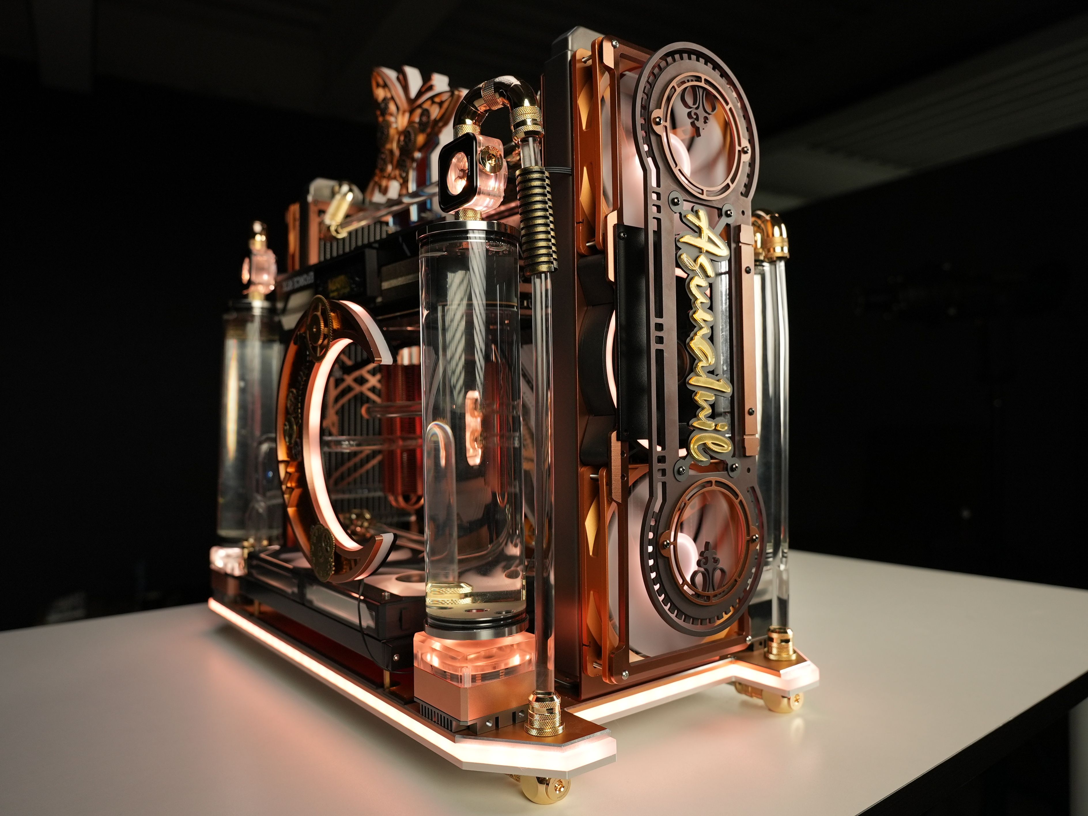 蒸汽朋克仿生蝴蝶分体式水冷电脑台式机ߦ