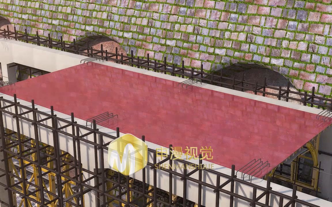 3D施工动画来演示铁路增建棚洞施工动画4