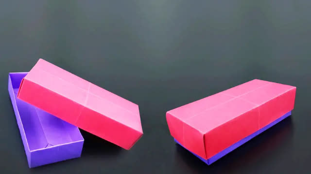 纯手工折纸教程,教你折叠一个长方形纸盒子