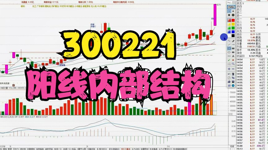 300221穿5数据分析:阳线内部结构,决定股票强弱涨停