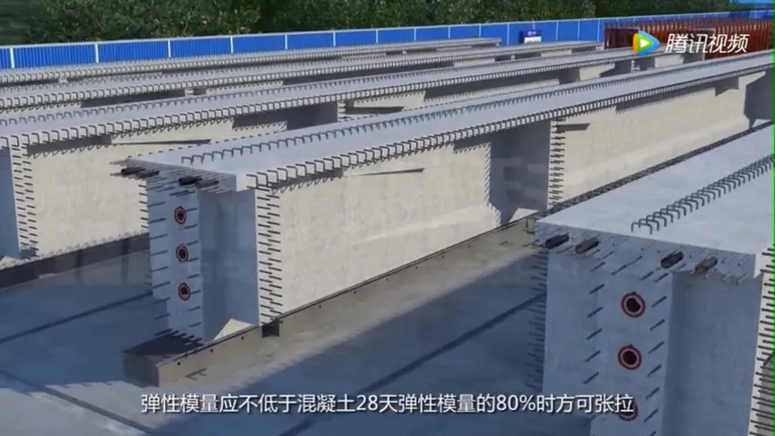 3D施工动画,预应力混凝土T型结构连续梁施工演示!