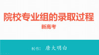 新高考下,院校专业组的录取过程(动画演示)