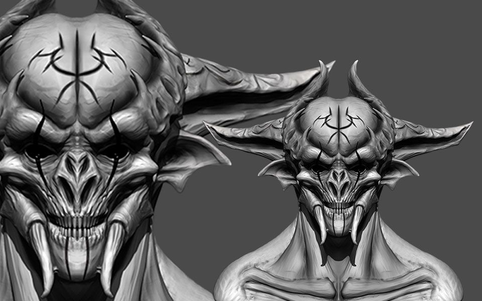 【zbrush教程】比人物建模简单的怪人雕刻,从零开始雕刻怪人模型全...