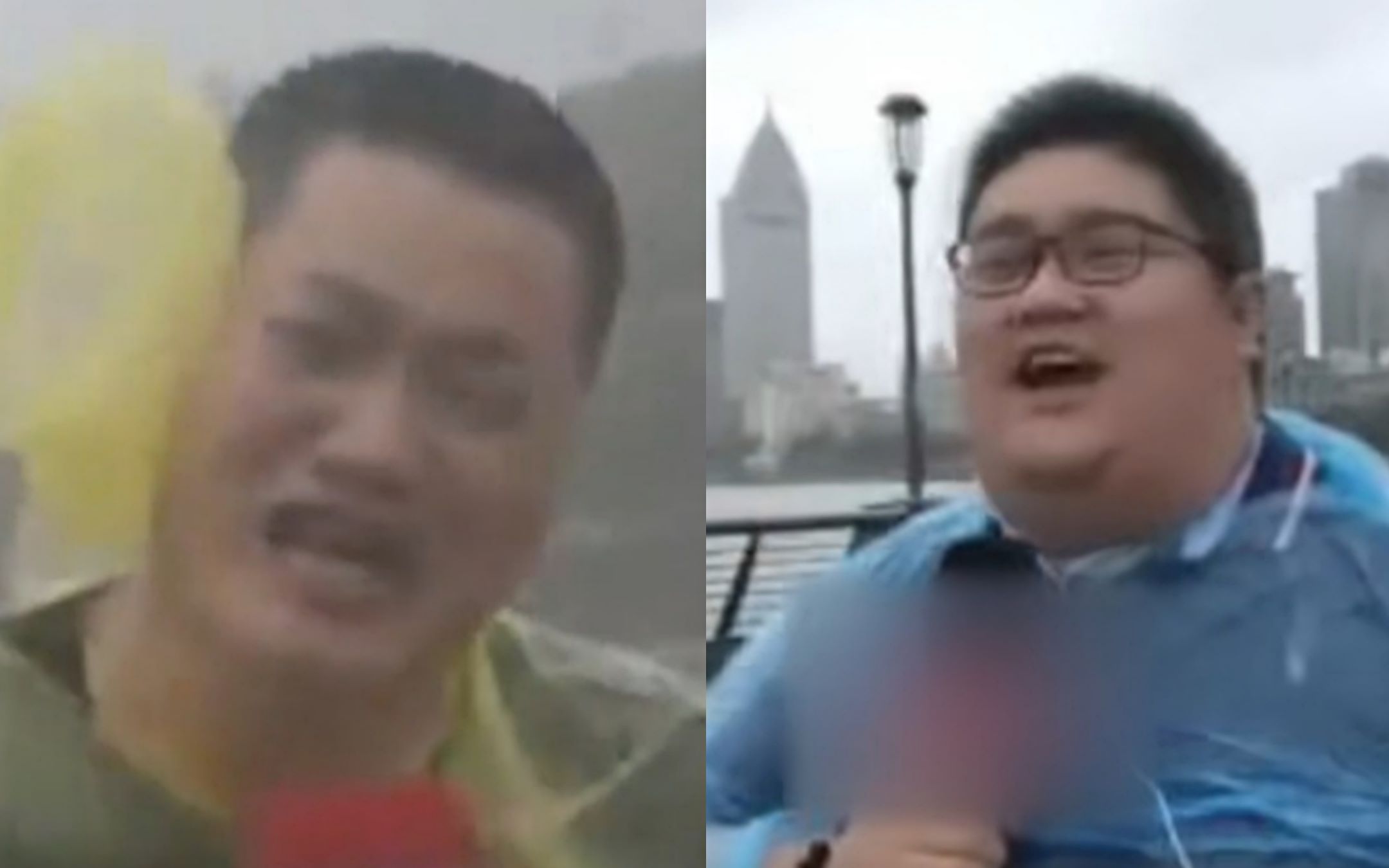 【台风】吨位决定地位,台风天还坚持报导的一线记者们辛苦了!