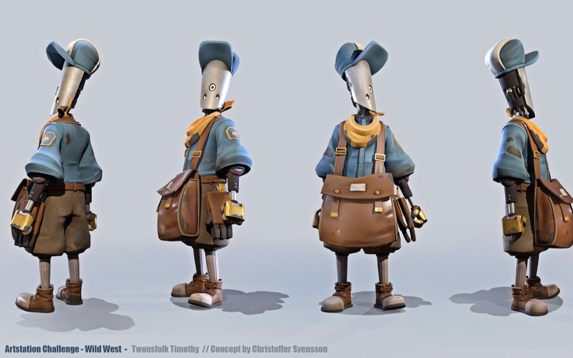 【3Dmax案例】卡通机器快递员,粗模+细化,进阶详细教学