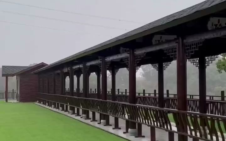 防腐木风雨连廊 庭院古建长廊 乡村建设庭院木廊 景观廊架花架 文化...