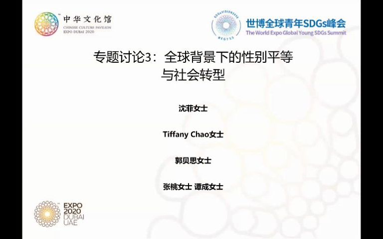 世博全球青年领袖峰会|专题讨论三:全球背景下的性别平等与社会转型