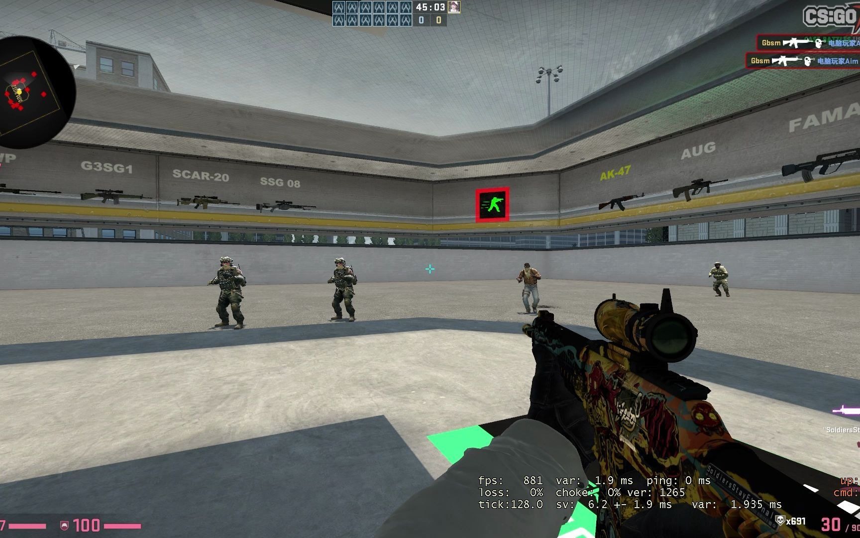 中国意大利裔瞄准天才少年Gbsm的CSGO片段