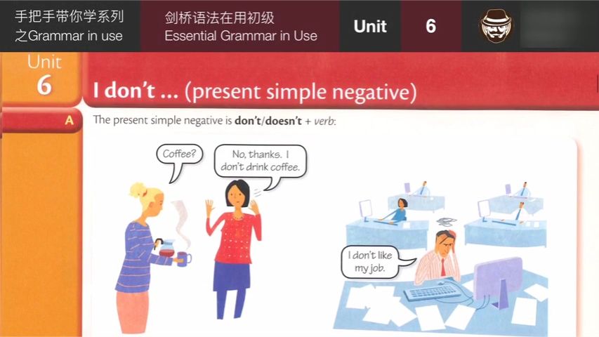 【Grammar in Use 】Unit 6 一般现在时的否定式