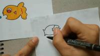 卡通鱼简笔画步骤视频教程, 儿童卡通简笔画教学