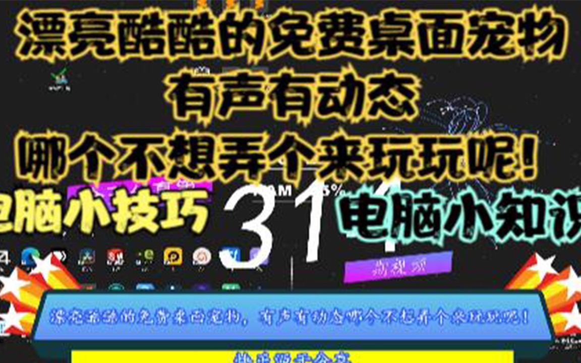 漂亮酷酷的免费桌面宠物,有声有动态哪个不想弄个来玩玩呢!