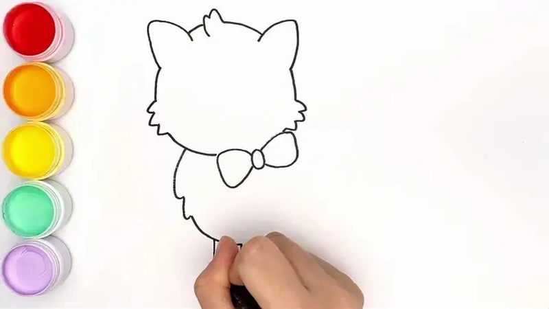 宝宝学画画:绘画一只小猫咪,毛茸茸很可爱,每天学一个简笔画