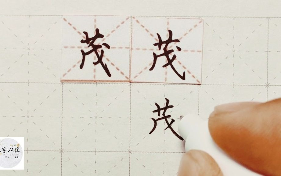 练字干货,草字头“茂”如何写好,详细讲解 练字以后原创 硬笔千字文...