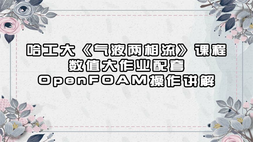哈工大《气液两相流》课程数值大作业配套OpenFOAM【转载】