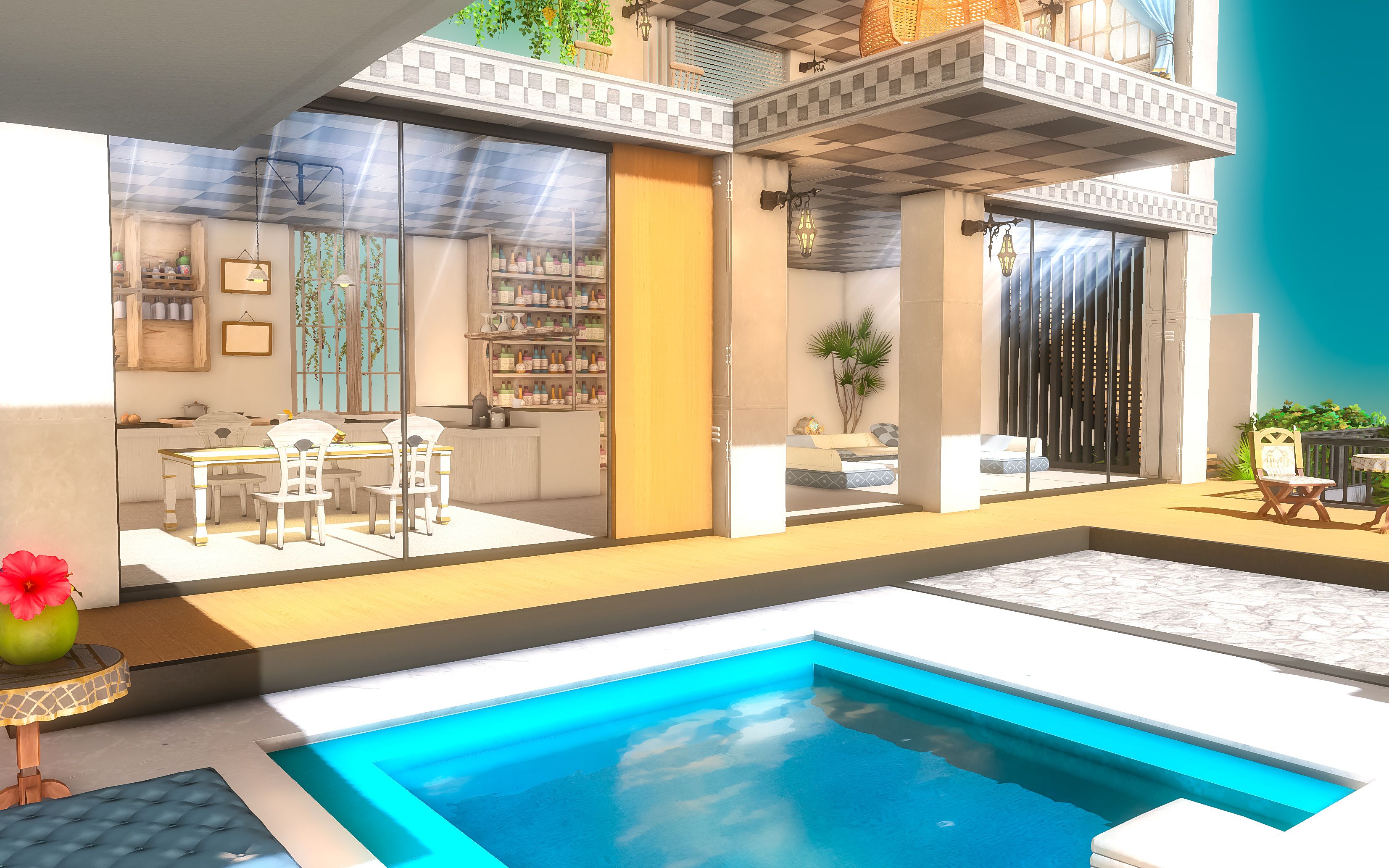 【FF14装修】沙漠里的绿洲/异空间别墅M房