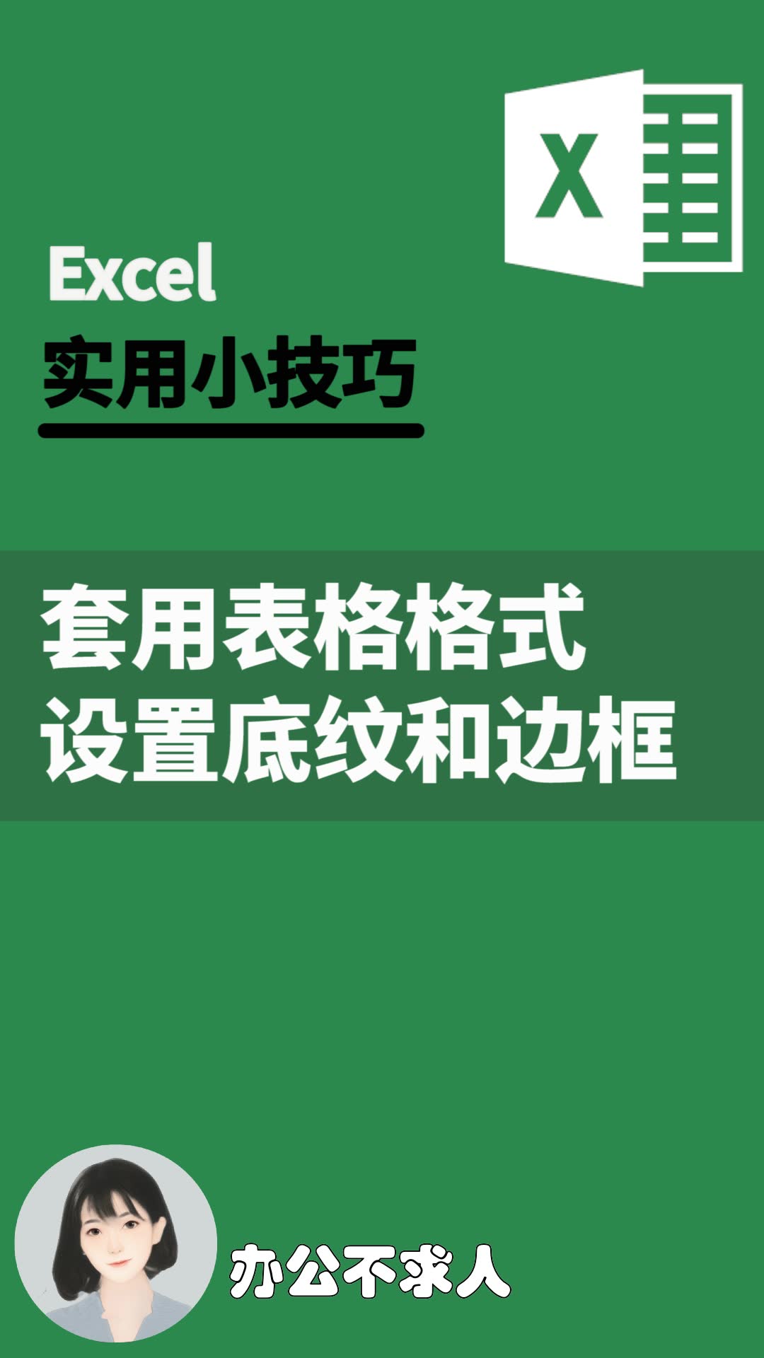 excel套用表格格式设置底纹和边框|办公不求人(231)