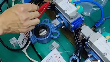 萨孚气动蝶阀通电阀门打开,断电关闭操作演示