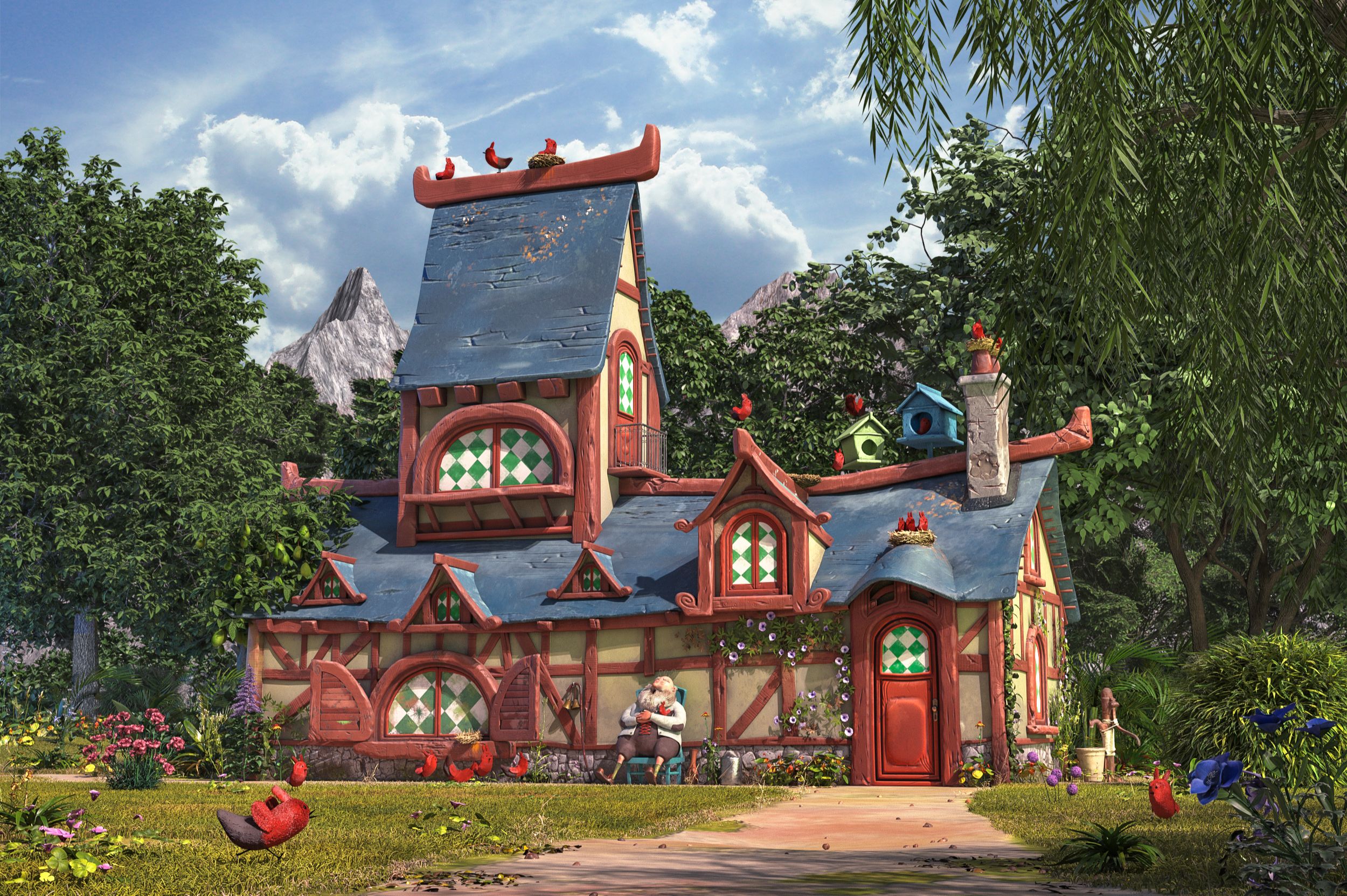 3D游戏建模 【MAYA建模】动漫鸟屋模型制作 制作视频全流程讲解 ...