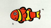 宝宝爱画画第一课 儿童简笔画小丑鱼视频教程, 儿童卡通画教学