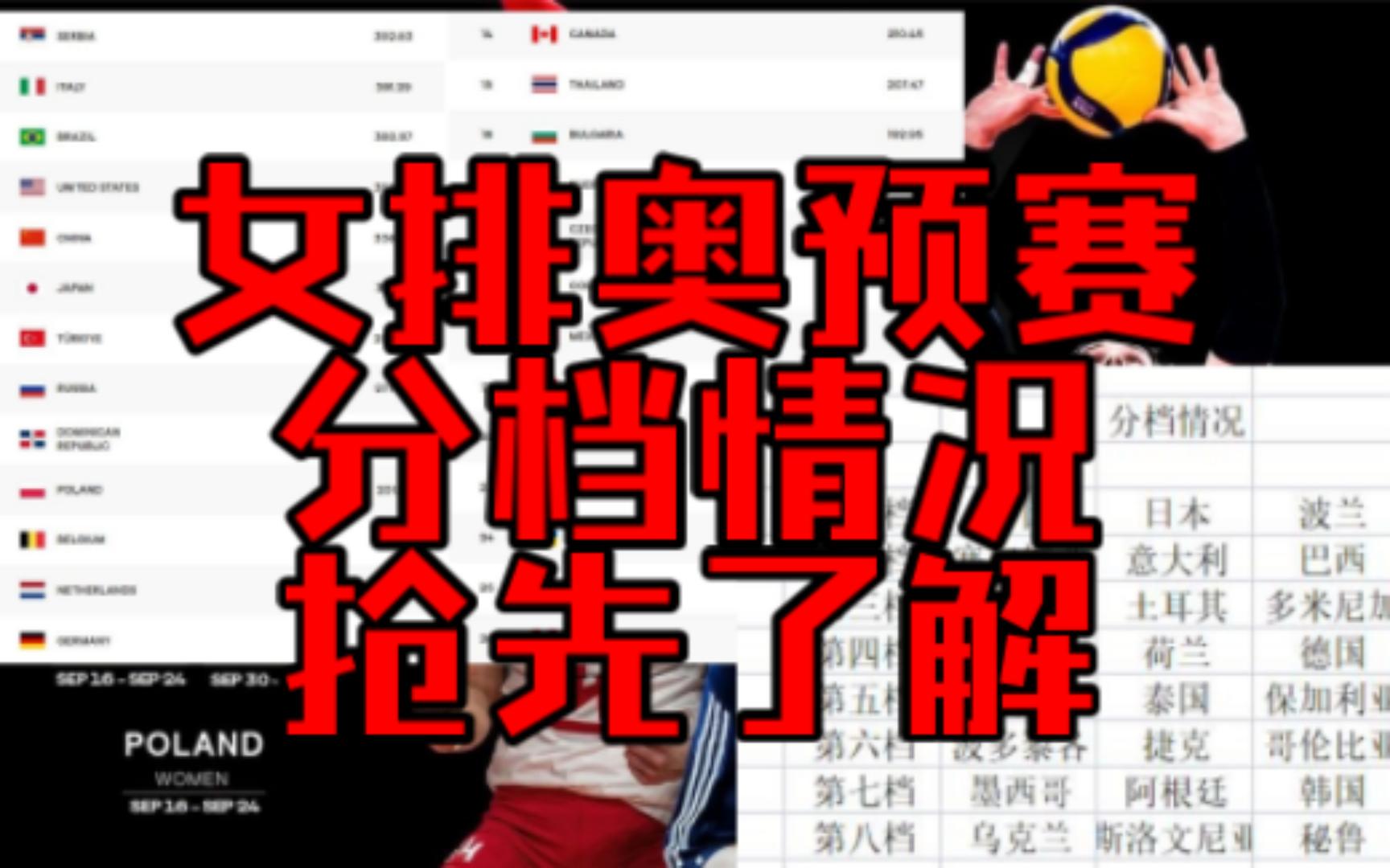 中国女排成为奥运资格赛东道主,分档情况抢先了解