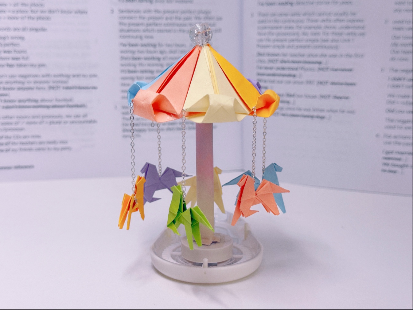 用完的修正带不要扔,可以做一个好玩的旋转木马ߎ�～