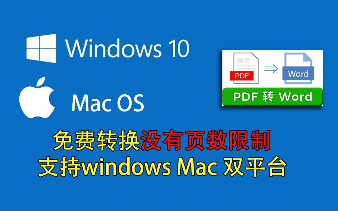 教你免费将PDF转换成Word没有页数限制,支持windows和Mac双平台