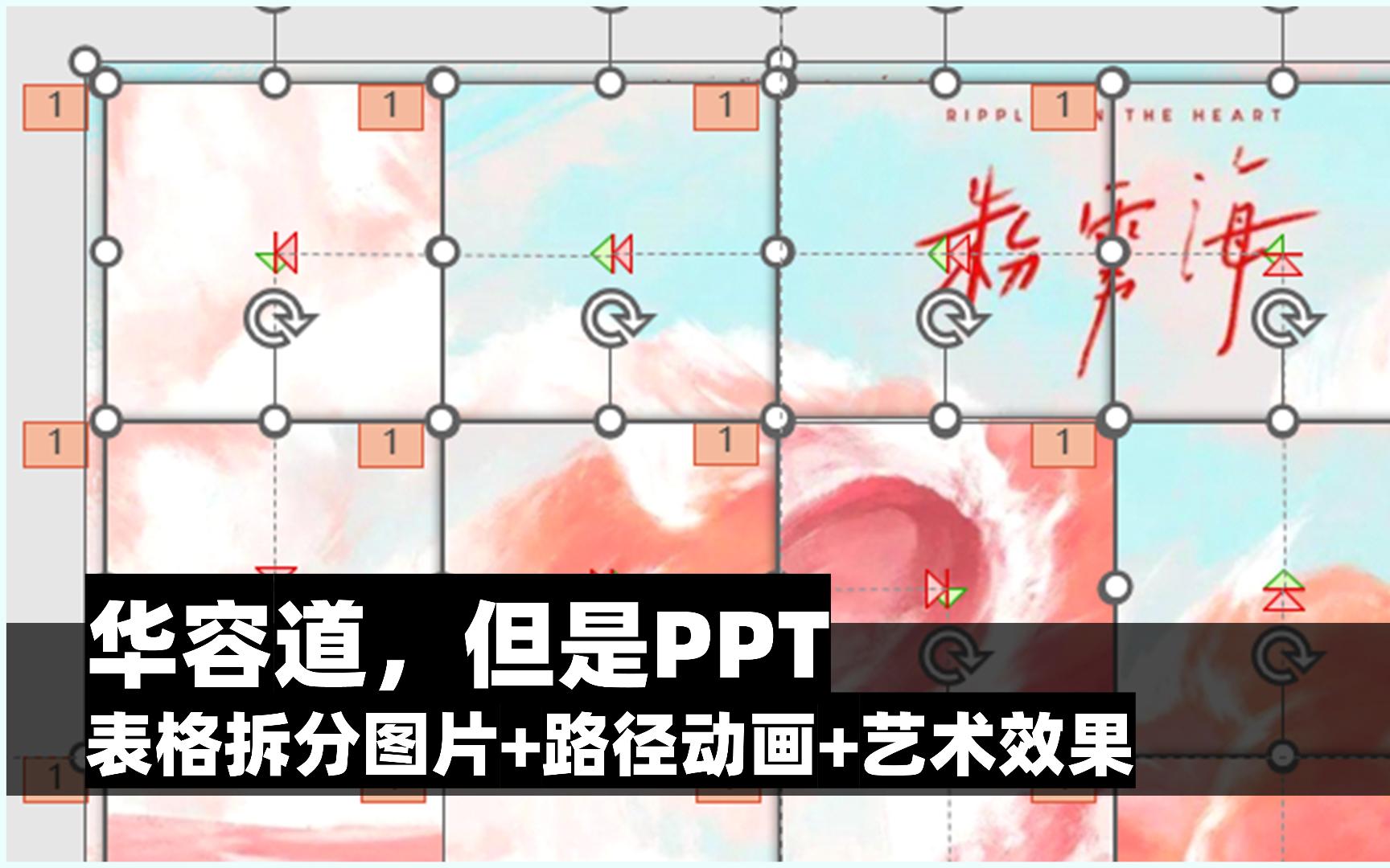 华容道,但是PPT——表格拆分图片+路径动画+艺术效果