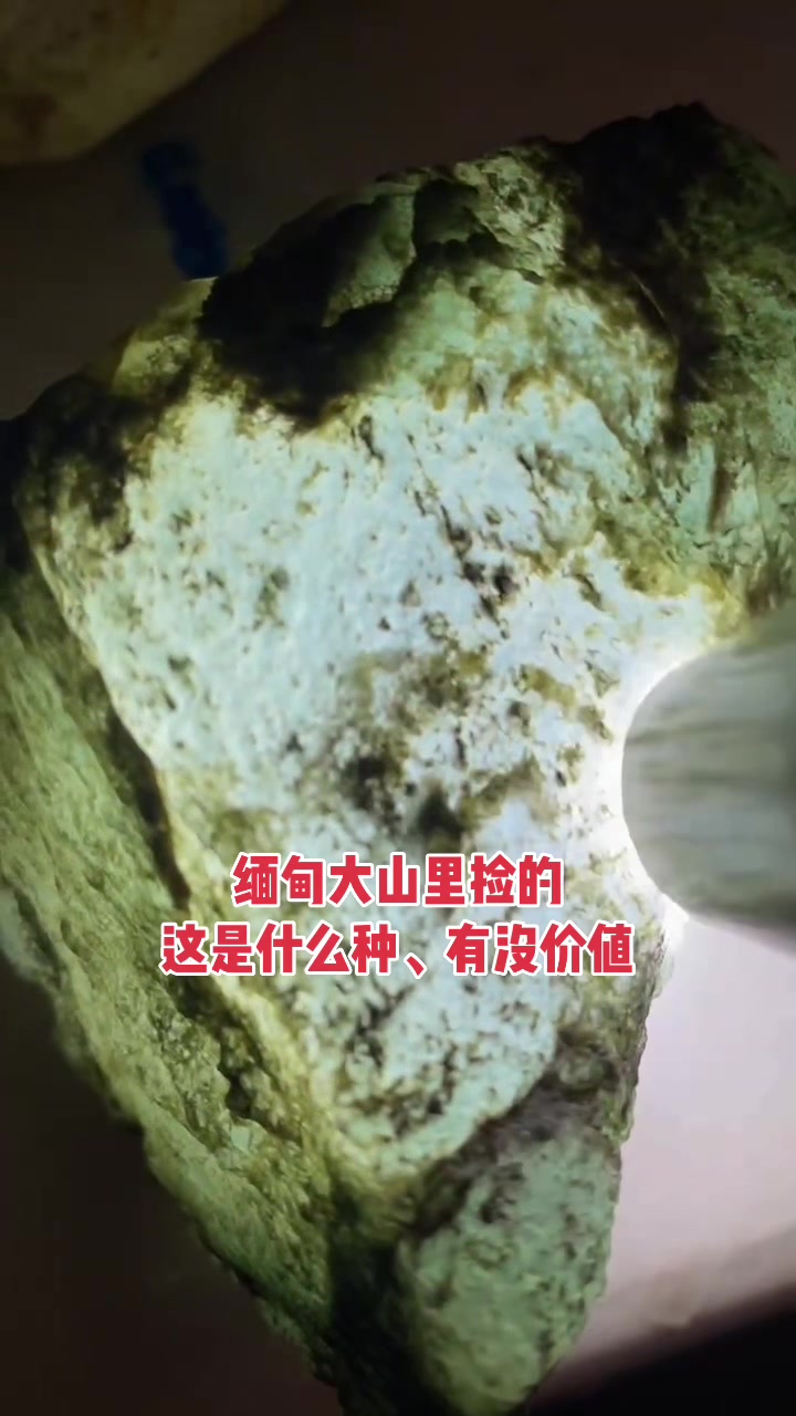 ...天然翡翠原石 大山里面捡来的,有没有懂得,帮我看看,这东西有没有价值