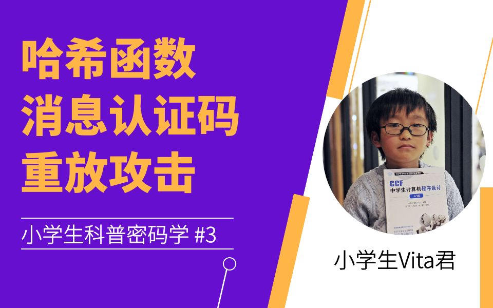 【小学生科普密码学】#3 哈希函数/消息认证码/重放攻击