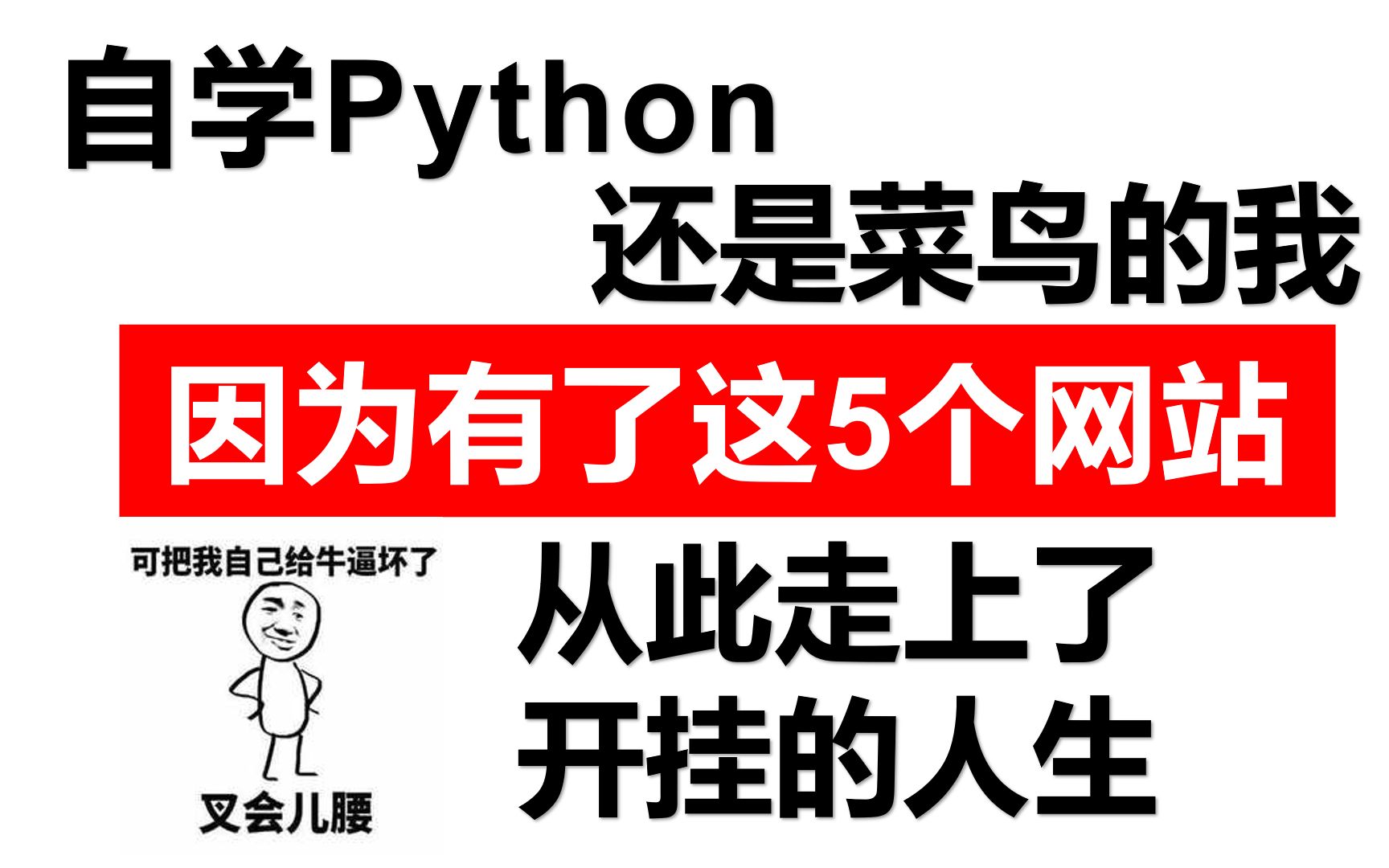 自学Python还是菜鸟的我,因为有了这5个网站,从此走上了开挂的人生