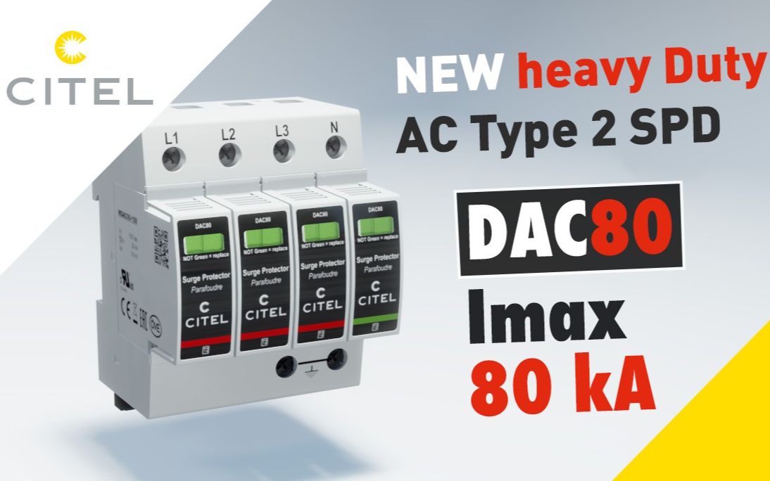 CITEL : DAC80系列,Type2大通流交流电源电涌保护器(英文版)