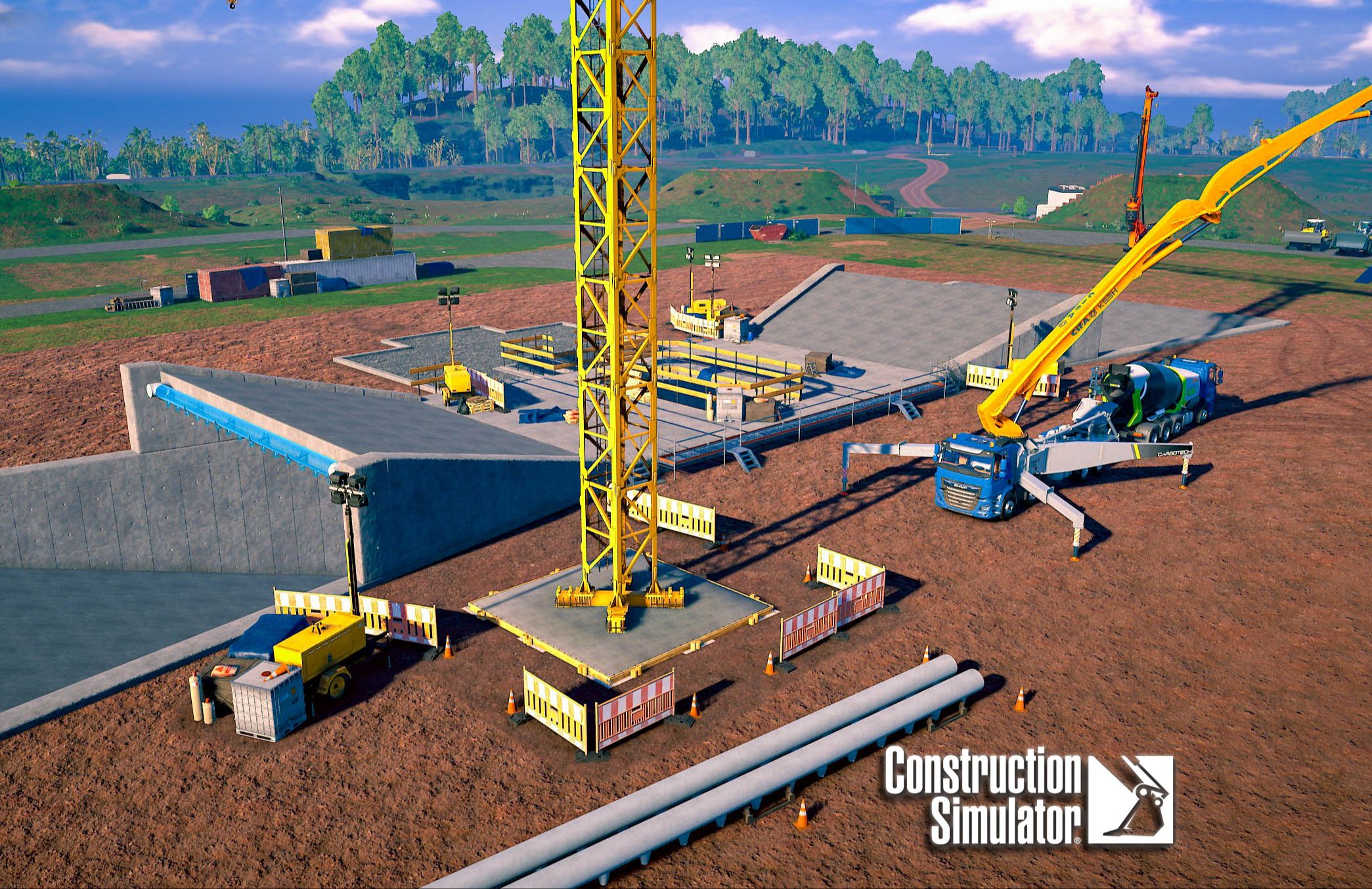 《建筑模拟》开始建造发射台的地面部分 | Construction Simulator