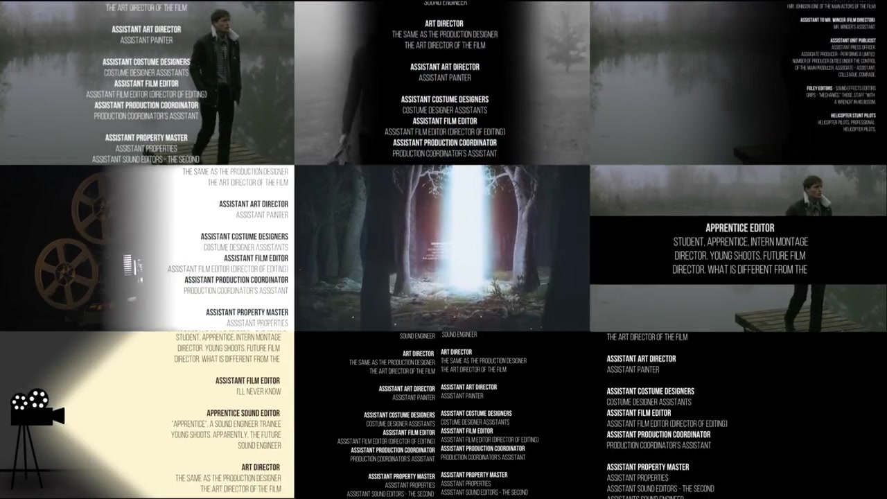 PR片尾字幕模板 电影电视剧视频片尾演员表字幕动画PR模板