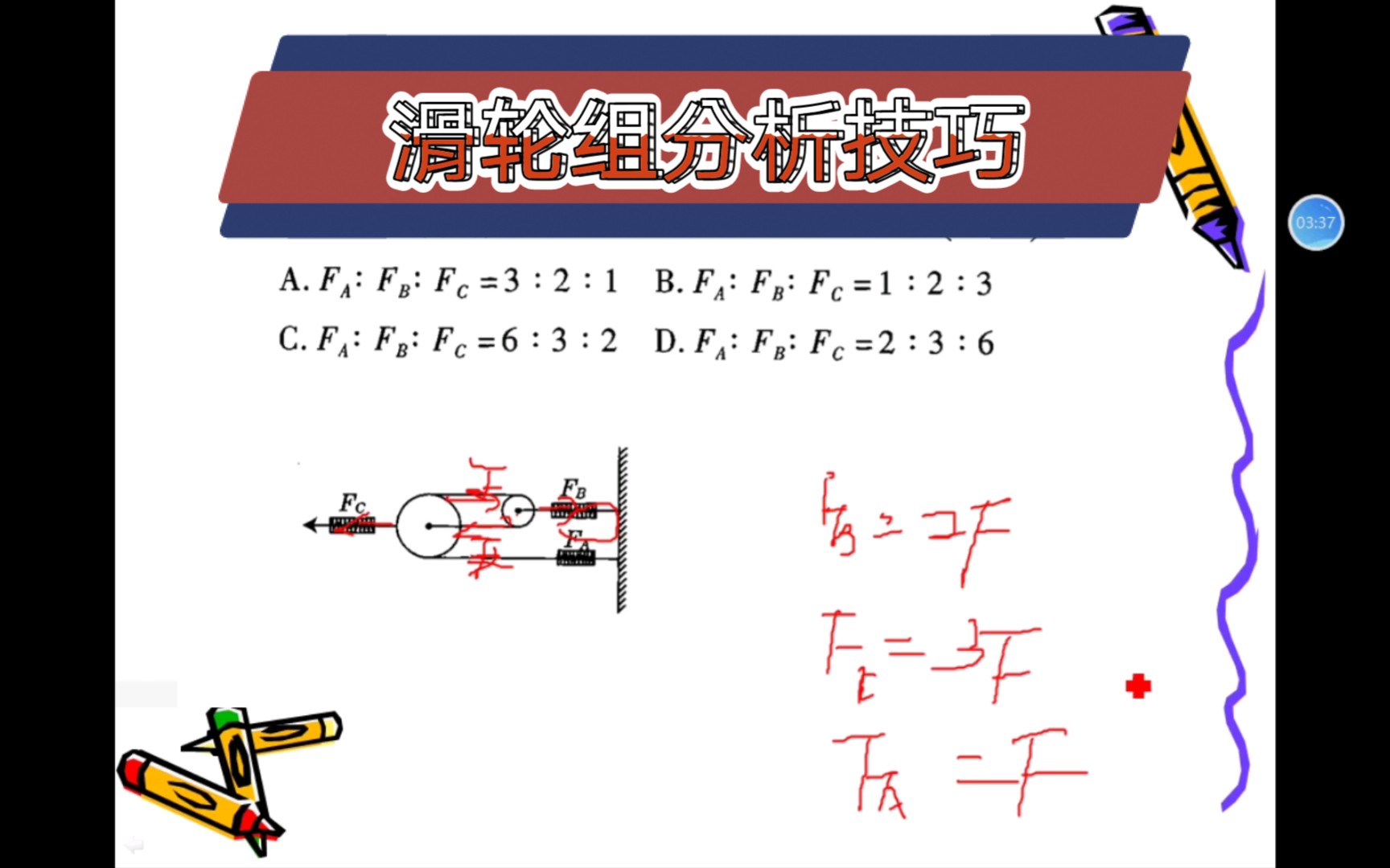 【初中物理 滑轮组分析】定滑轮 动滑轮 滑轮组类型题分析