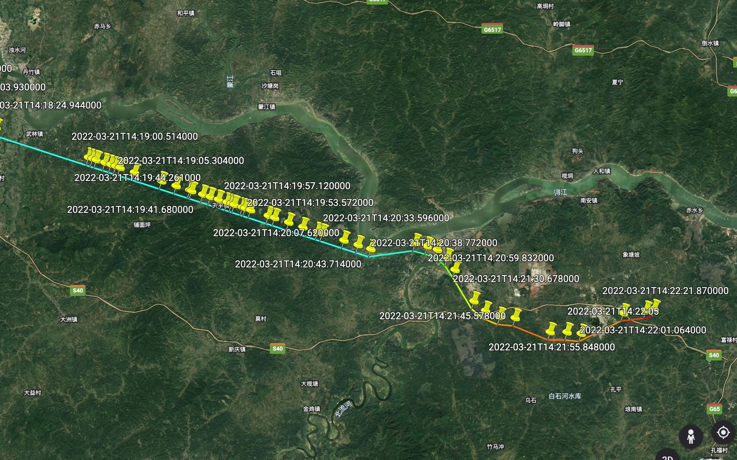 谷歌地球MU5735轨迹数据3D可视化(附kml文件下载地址)