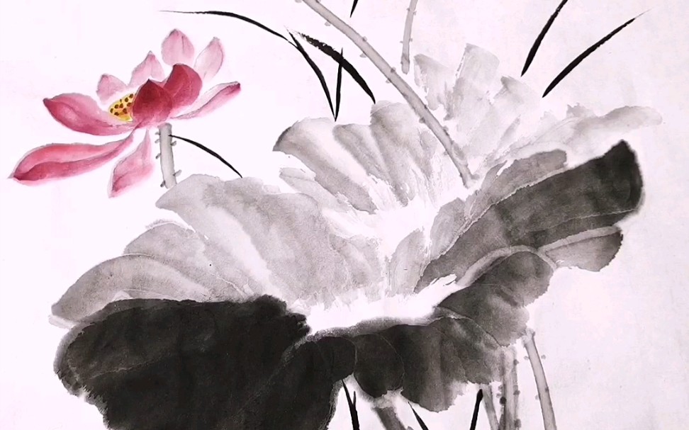 国画荷花画法,一起画画吧