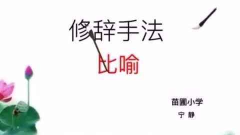 珠晖区苗圃小学宁静老师的微课《修辞手法-比喻》