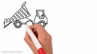 儿童简笔画:货运大卡车,图颜色右脑开发