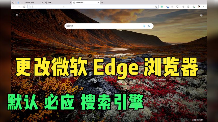 怎么更改微软 Edge 浏览器默认的必应(bing)搜索引擎