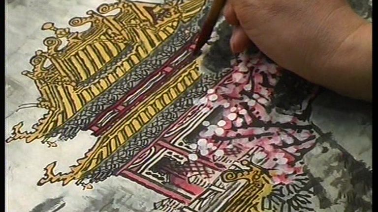 中国国画名家 界画创作代表人物高福海讲解山水画技法完整版 春8