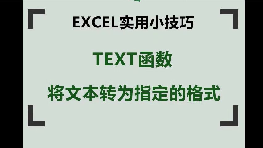 [TEXT函数]将日期转换为指定的格式