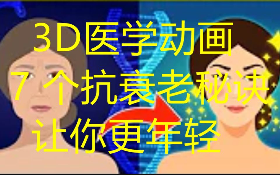 7 个抗衰老秘诀让你更年轻-3D医学动画