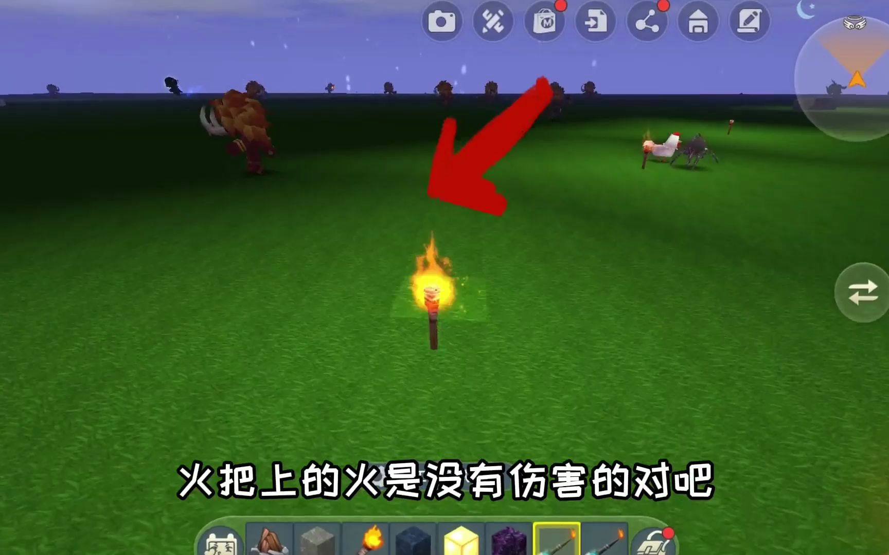 迷你世界:点火器的“隐藏”功能?可以燃烧基岩与怪物,太厉害了