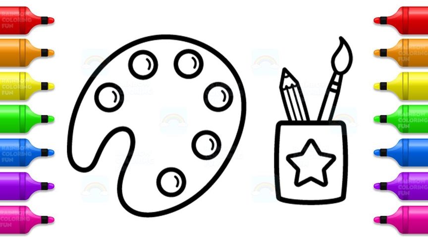 亲子简笔画:画板画笔画画