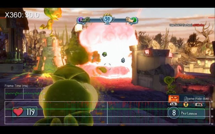 植物大战僵尸:花园战争Xbox 360帧率测试_植物大战僵尸