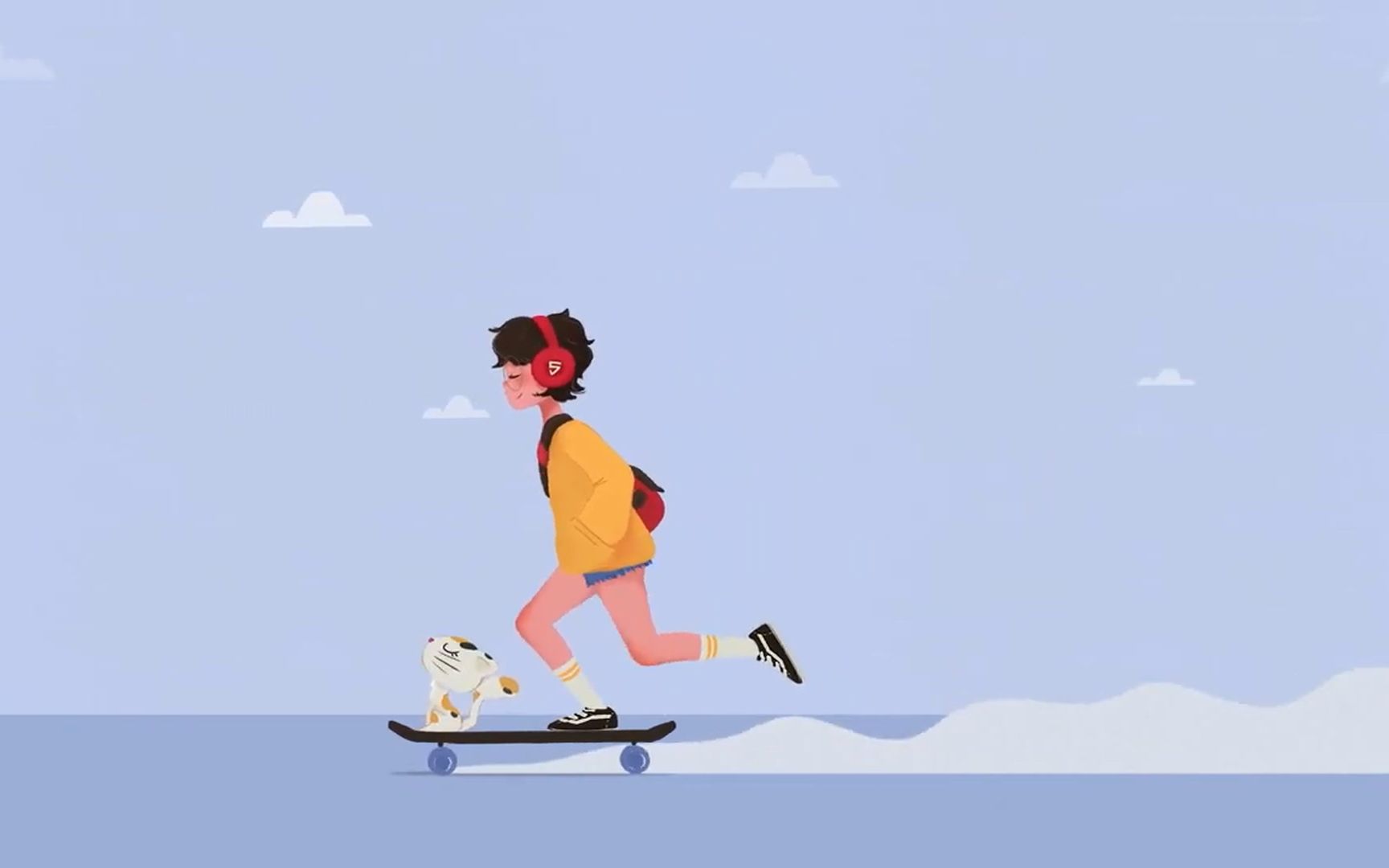 【角色动画】滑板车女孩制作过程,使用了PS与MOHO,当然MOHO也...