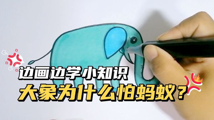 妈咪童话:大象为什么怕蚂蚁?简笔画教程上色过程亲子绘画动物